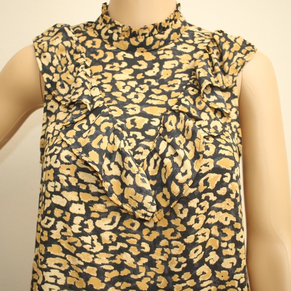 Who What Wear | Tops | New Who What Wear Leopard Print Ruffle Blouse Xs ...